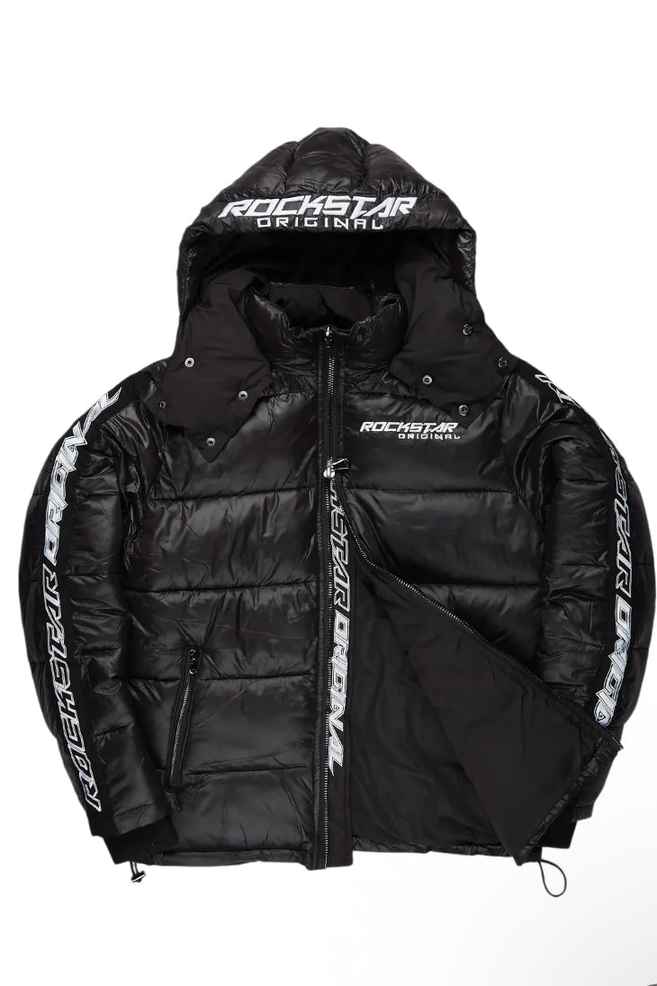 Alasia jet black puffer jacket – Magic miller